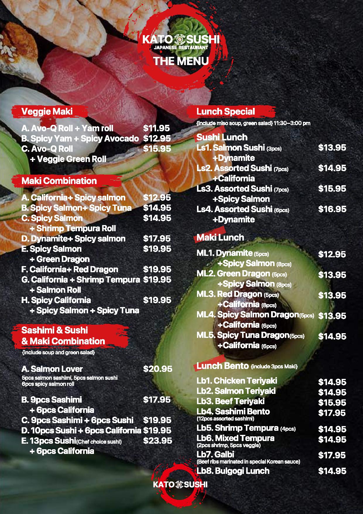 Menu – Kato Sushi