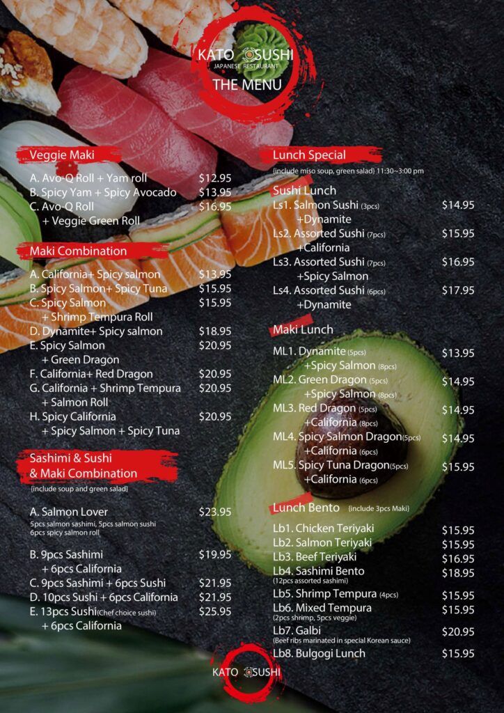 Menu – Kato Sushi